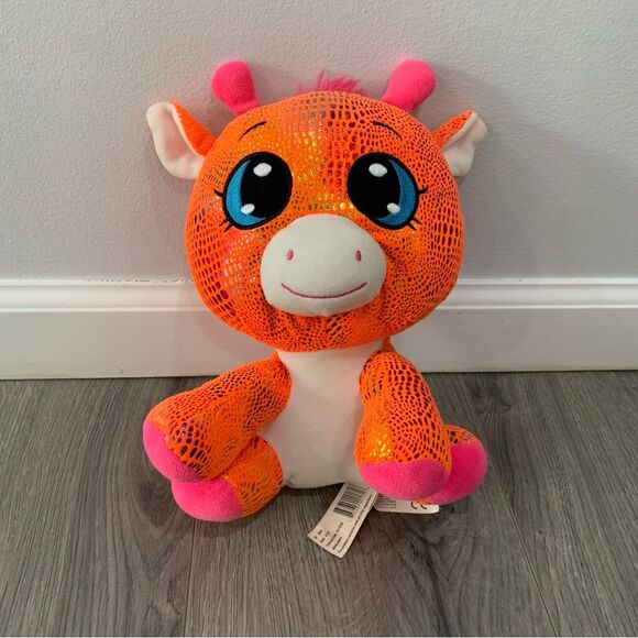 Toys | Kellytoy Giraffe Orangepink Plush Stuffed Animal Shiny 1 | Poshmark